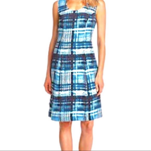 Pendleton | Dresses | Pendleton Laura Dress Blue Pattern Fit Flare ...